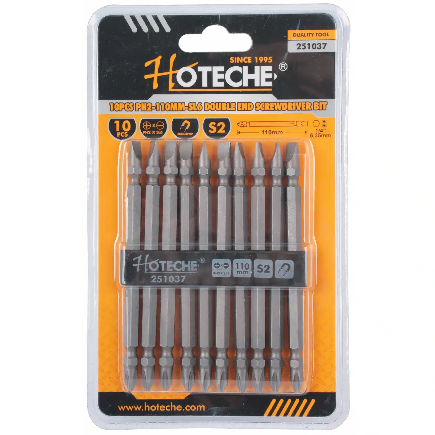 Hoteche 10 Piece PH2 and SL6 Double End Screwdriver Bits - 110 ...