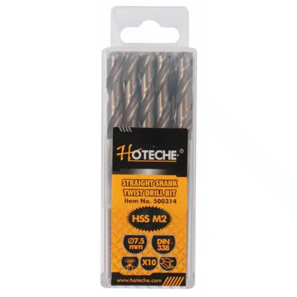 Hoteche 7.5 millimetre M2 HSS Drill Bits – Pack of 10 | Lekr.co.za