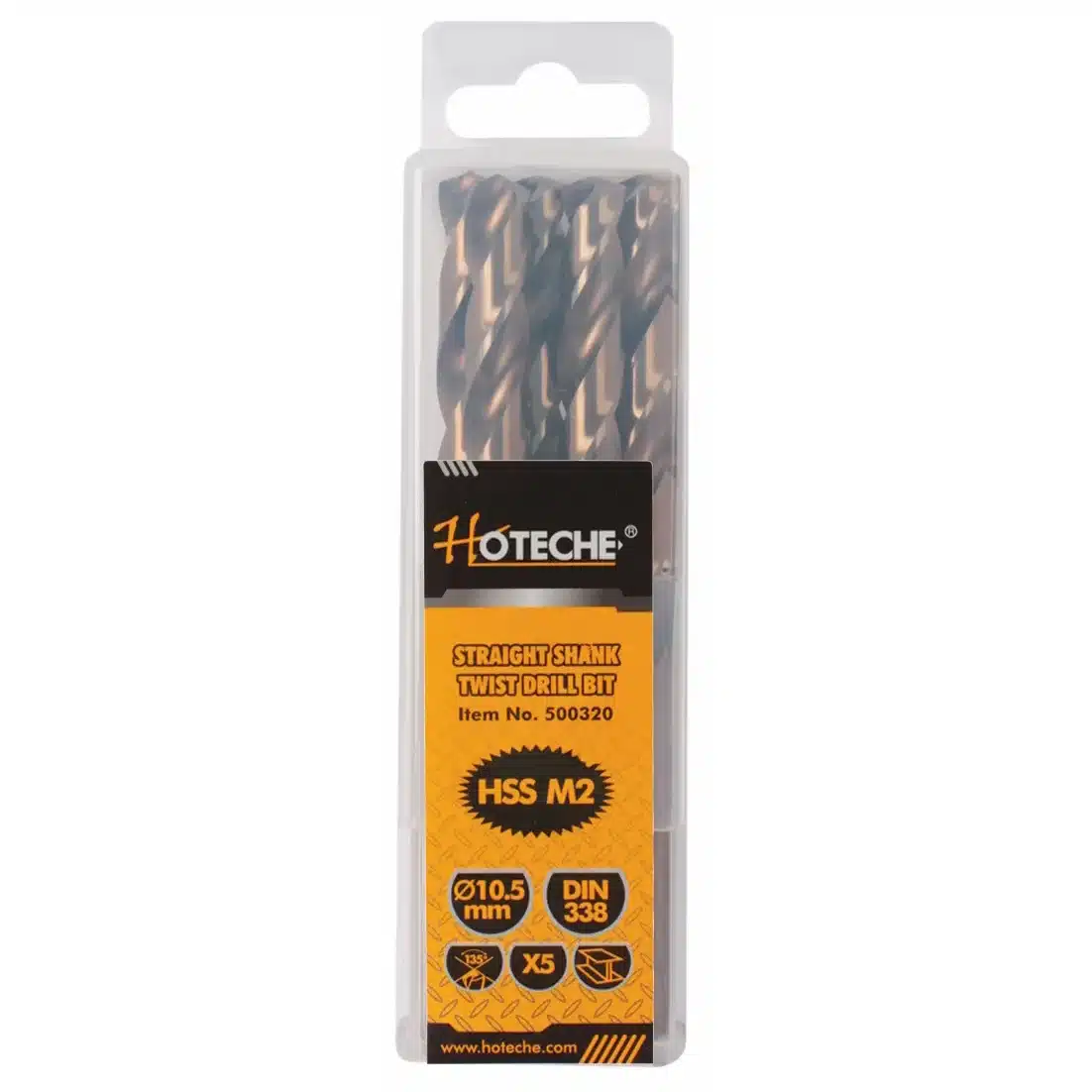 Hoteche 10.5 millimetre M2 HSS Drill Bits - Pack of 5 - Lekr.co.za