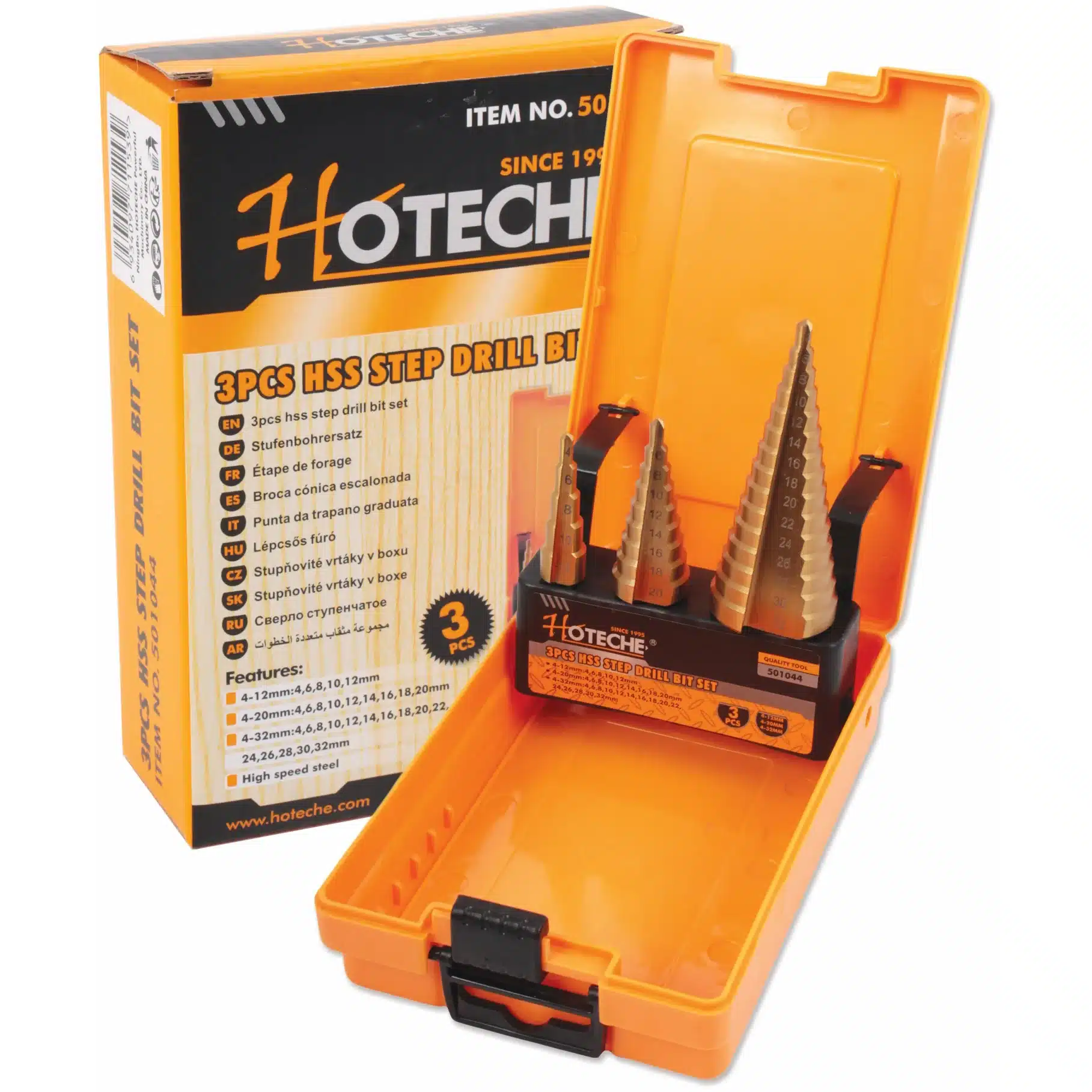 Hoteche 3 Piece HSS Step Drill Bit Set - Lekr.co.za
