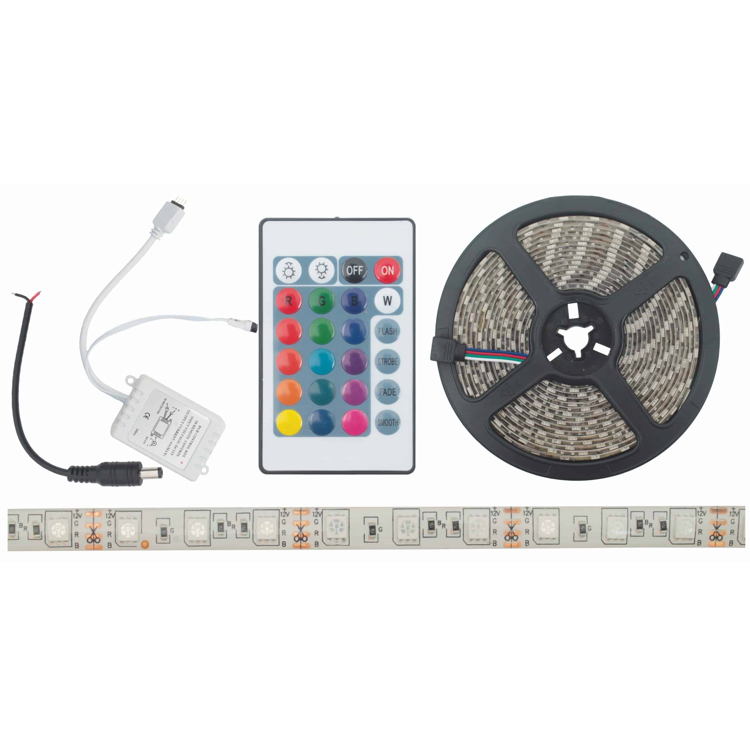 5 Meter LED Strip 12 Volt 5050SMD Multi-Colour With Remote | Lekr.co.za