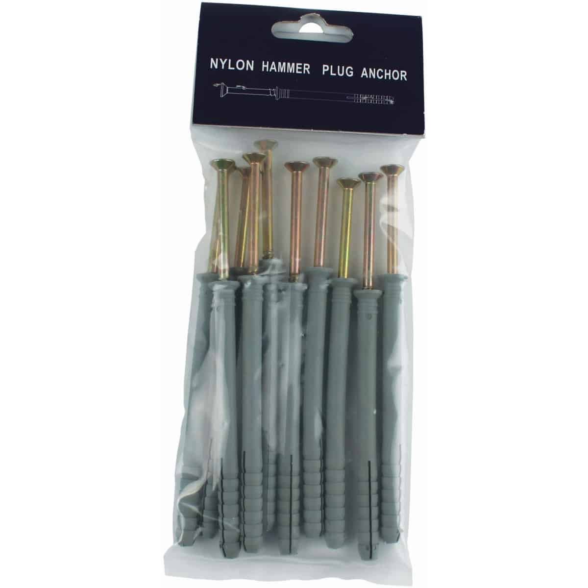 Nail In Nylon 8 x 100 millimetre Pack of 100 Grey Anchor Plug - Lekr.co.za