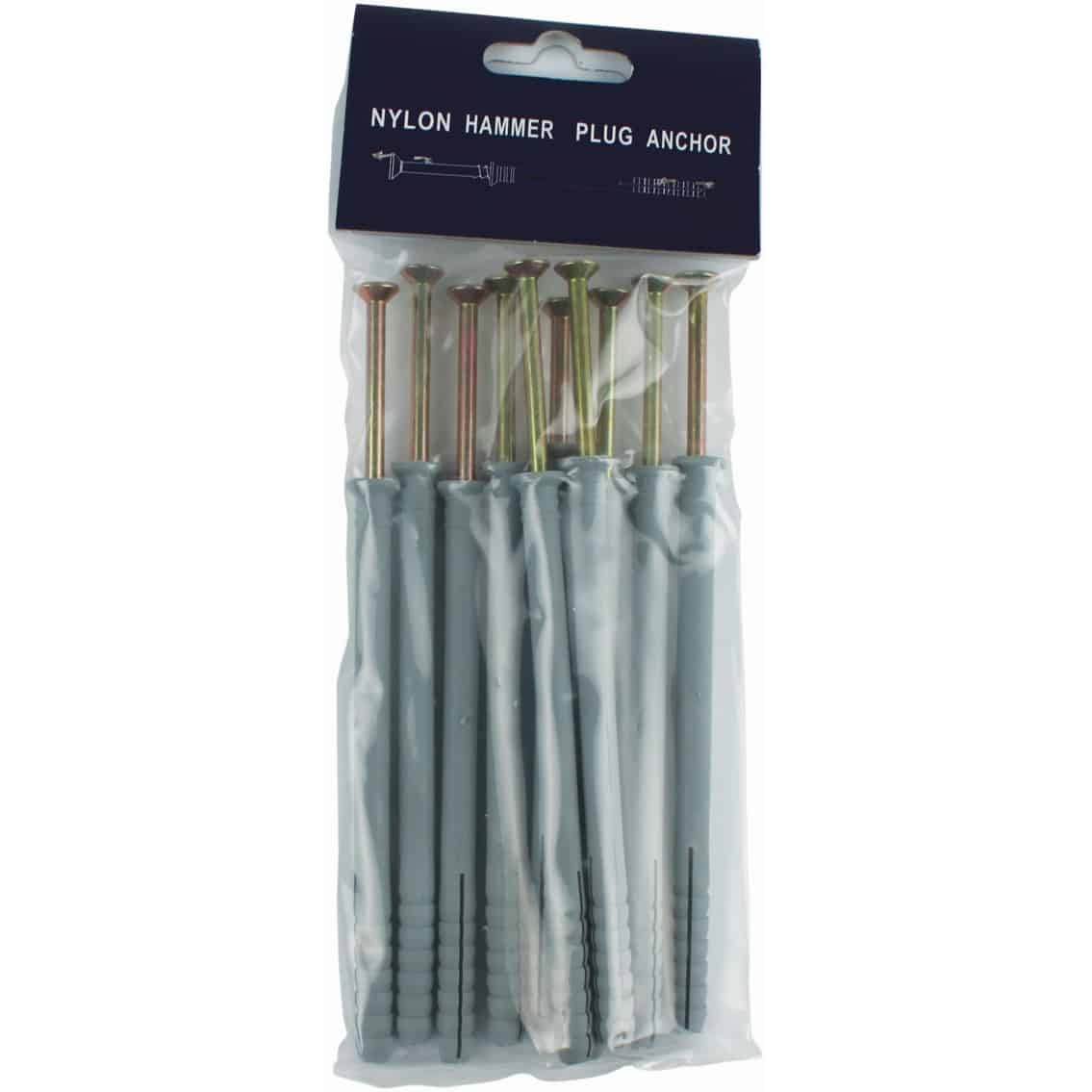Nail In Nylon 8x 120 millimetre Grey Pack of 10 Anchor Plug | Lekr.co.za