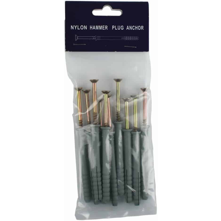 Nail In Nylon Grey 8x 80 millimetre Pack of 10 Anchor Plug | Lekr.co.za