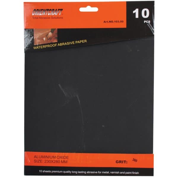 360 Grit Pack of 10 Wet and Dry Waterproof Sand Paper - Lekr.co.za