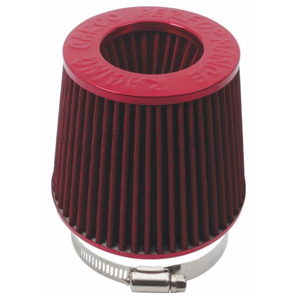 Red 76 millimetre Inlet Standard Open Top Cone Air Filter | Lekr.co.za