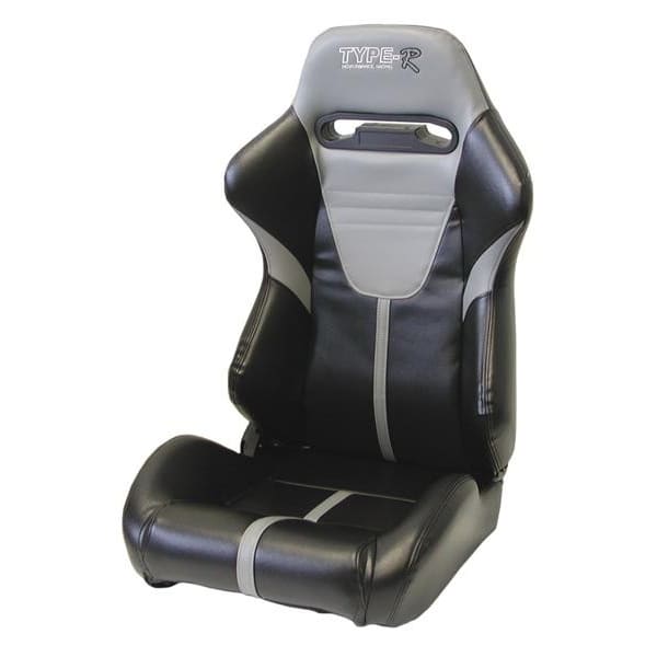 Set of Two Grey and Black Reclinable PVC Racing Seats | Lekr.co.za